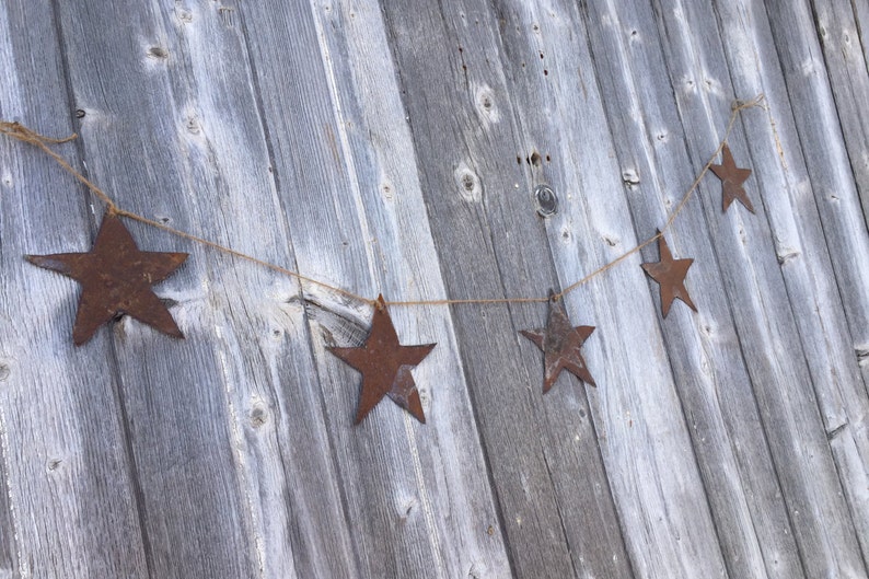 Tin Star Banner / Rusty Tin Star Banner / Rustic Christmas Stars - Etsy