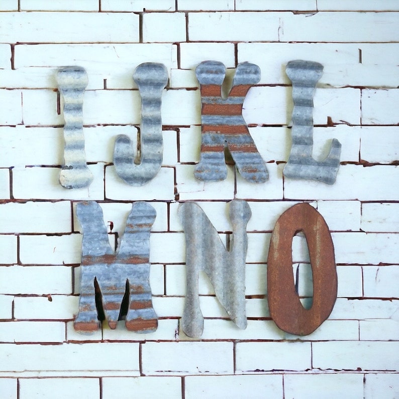 8 Corrugated Tin Letters / Rustic Tin Letters / Rusty Tin Letters / Tin ...