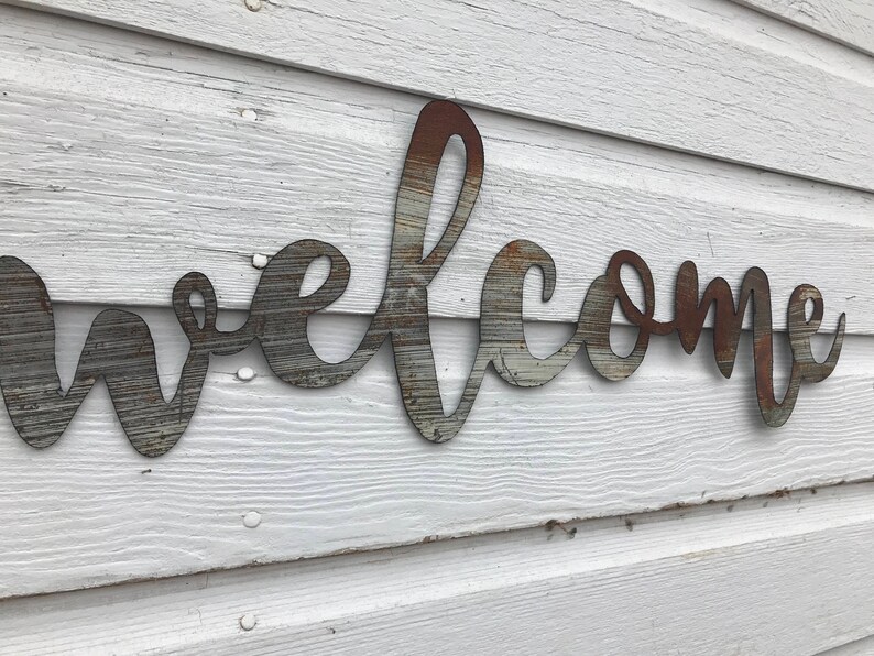 Welcome Wall Word Tin Wall Words Shabby Farmhouse Decor - Etsy Canada
