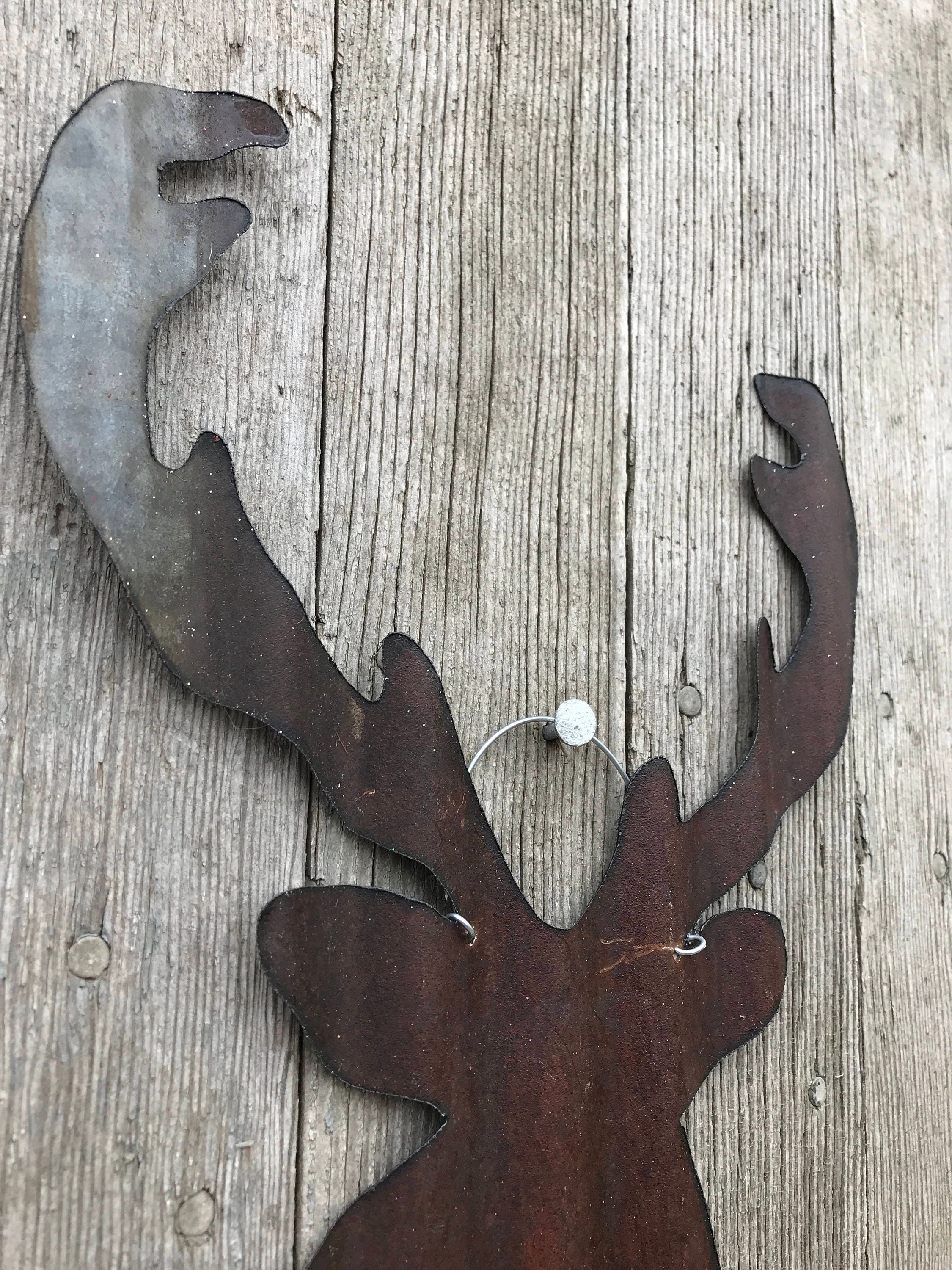 Corrugated Tin Deer Bust / Rustic Tin Hunting Decor / Tin Deer | Etsy