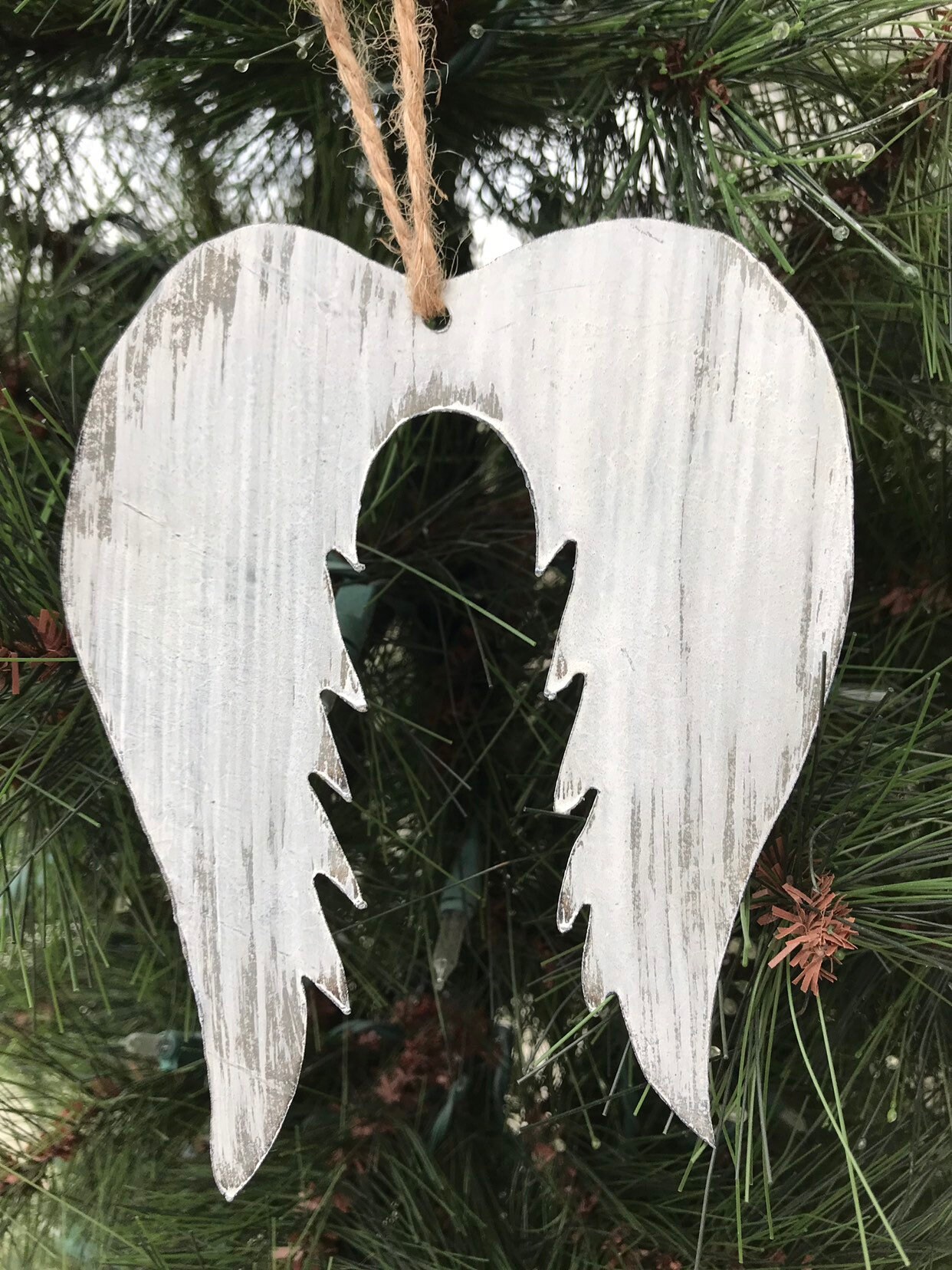 Angel Wing Christmas Ornaments / Tin Angel Wing Ornaments / - Etsy