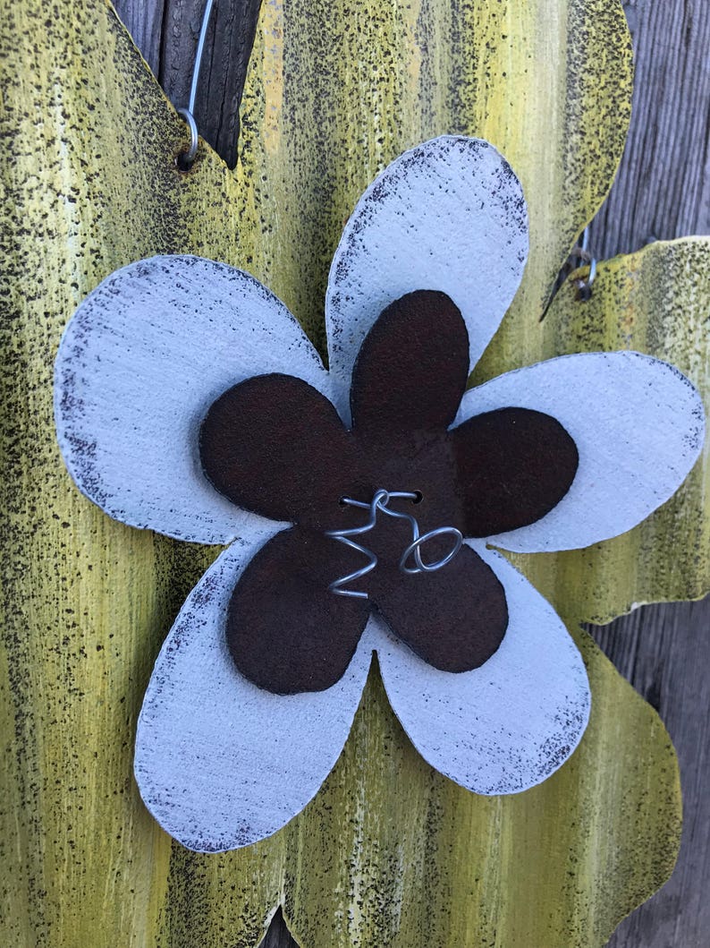 Corrugated Tin Flower / Rustic Tin Flower / Rustic Tin Garden - Etsy