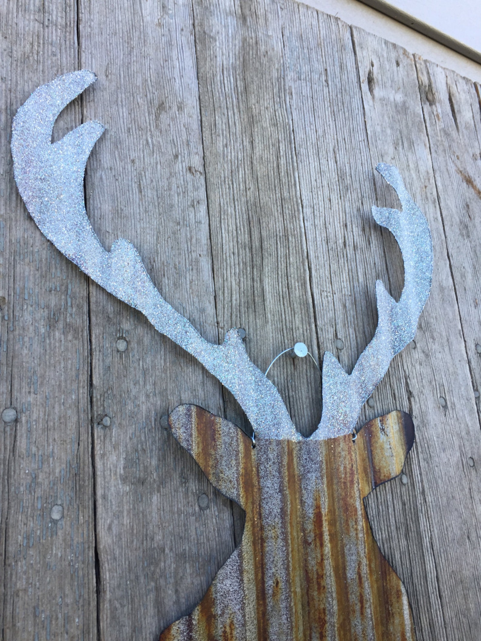 Corrugated tin deer bust / rustic tin deer bust / deer bust | Etsy