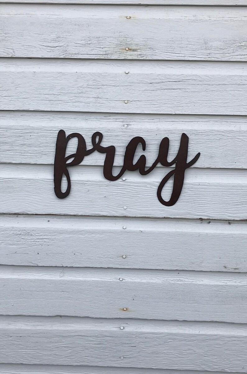 Pray Wall Word, Tin Wall Words, Shabby Farmhouse Decor, Farm Decor ...