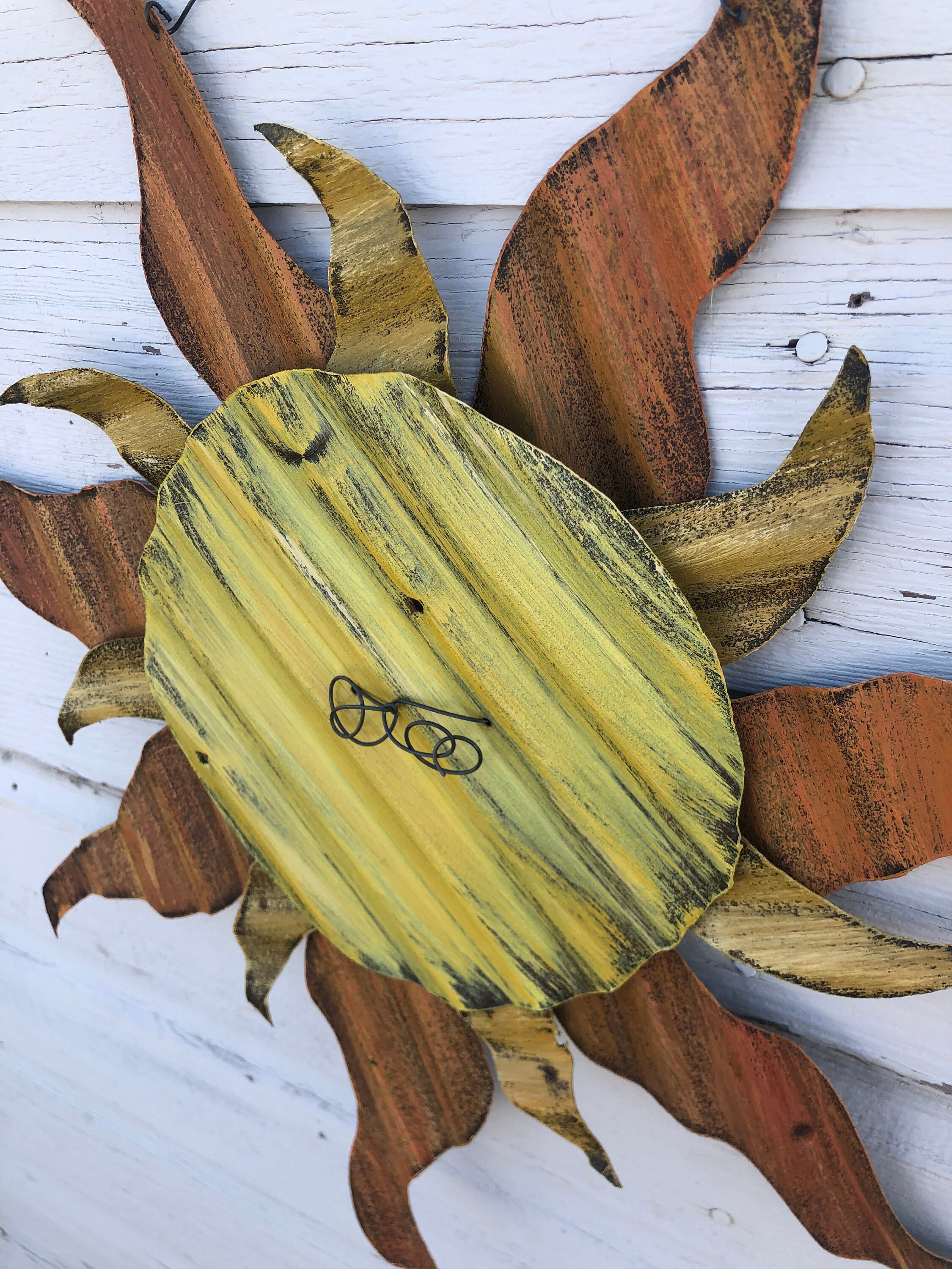 Handmade Corrugated Tin Sun / Handpainted Tin Sun / Metal Sun - Etsy