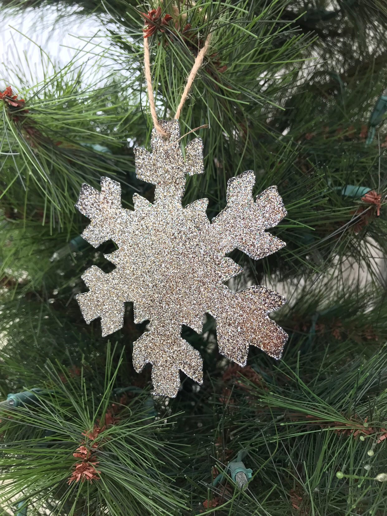 Tin Snowflake Ornament / Hand Painted Snowflake Ornament / - Etsy