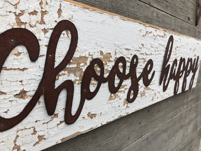 Choose Happy Barnwood Sign Rustic Barnwood Signs Upcycled - Etsy