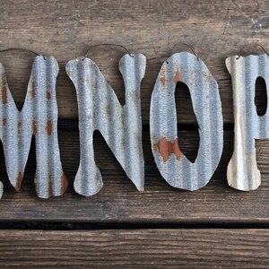 12 Inch Corrugated Tin Letters / Tin Letters A-Z / Rustic Tin Alphabet ...