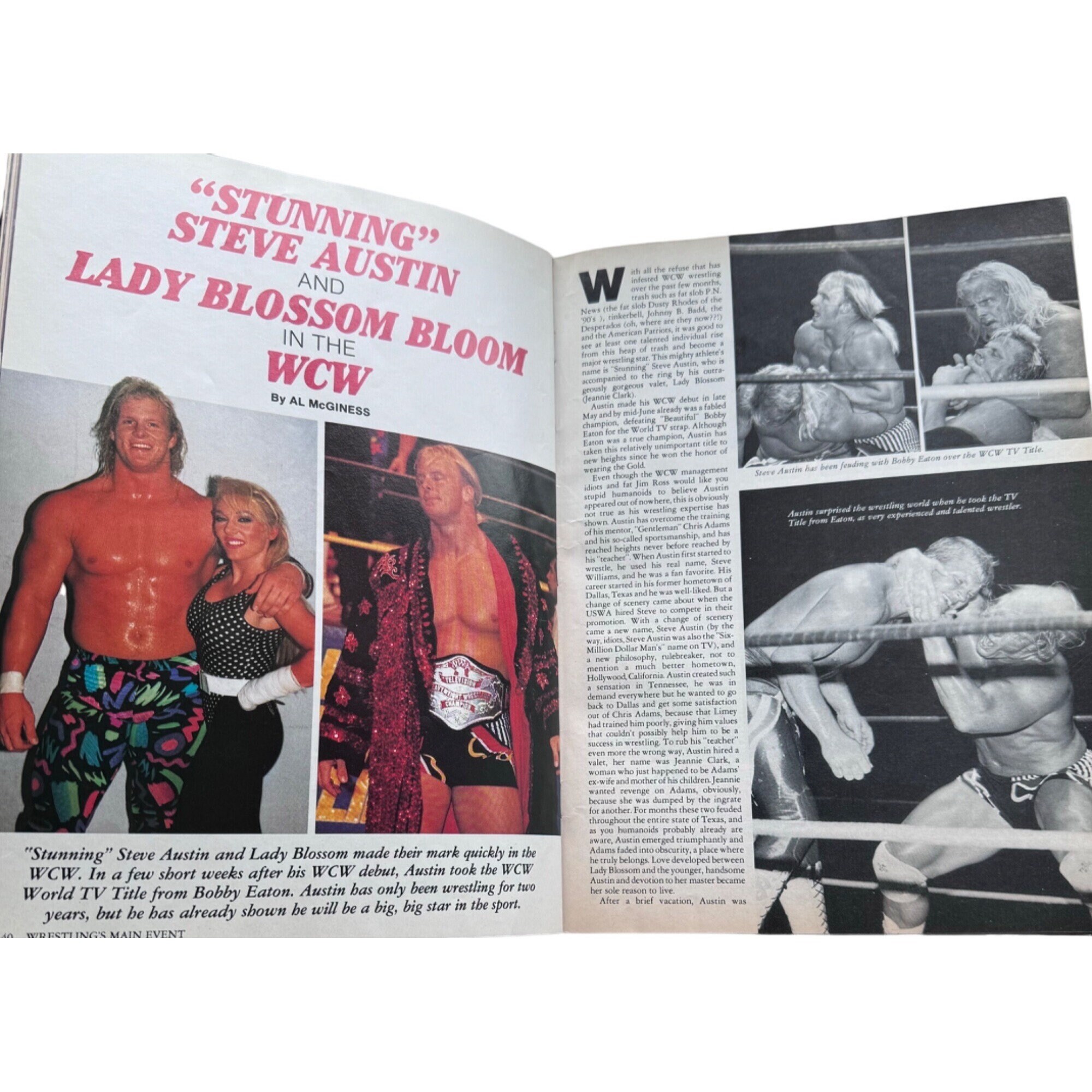Wrestlings Main Event Magazine WWF Windham Vs Luger Flair Rowdy Peters ...