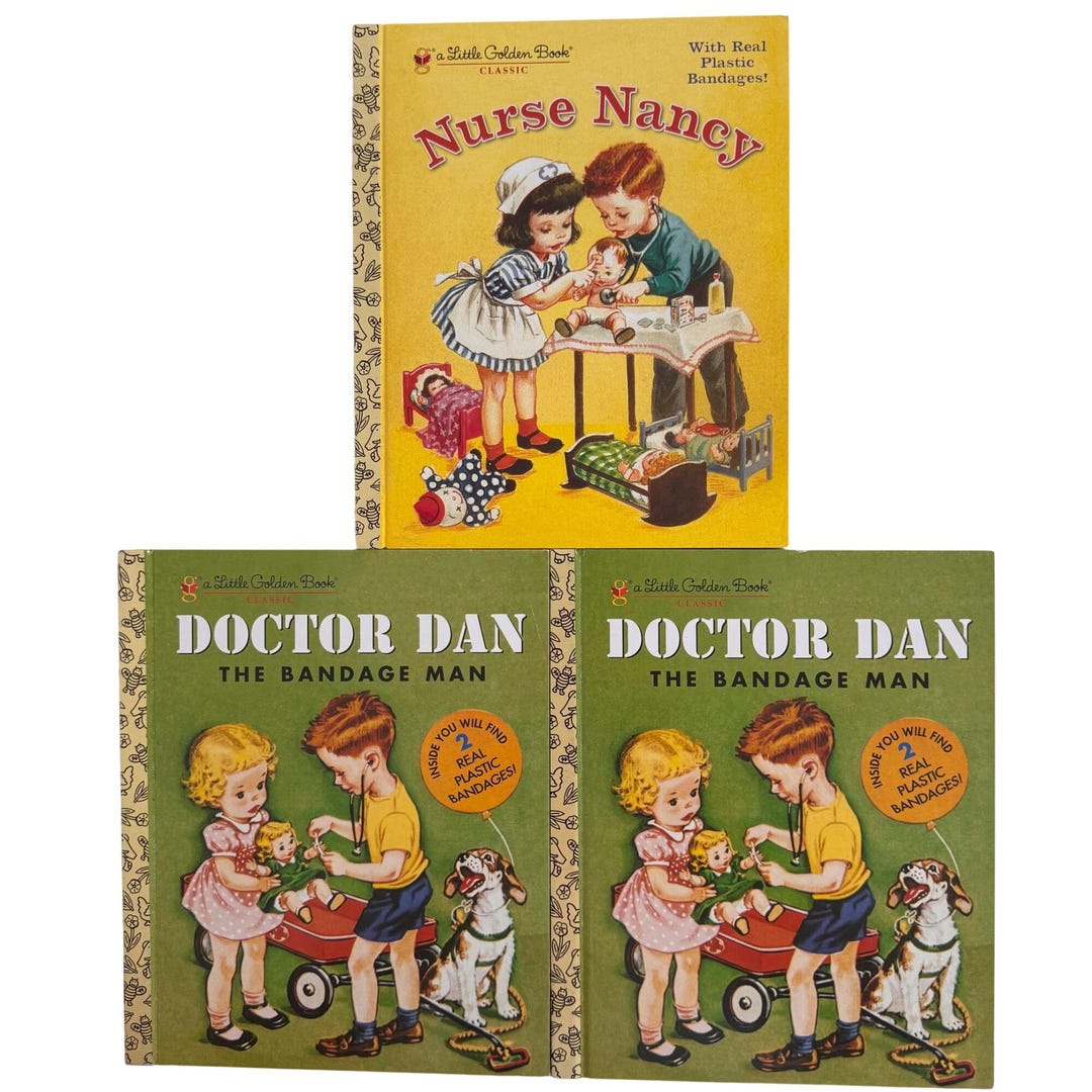 Vintage Little Golden Books Nurse Nancy & Doctor Dan Set Bandages 2004 ...