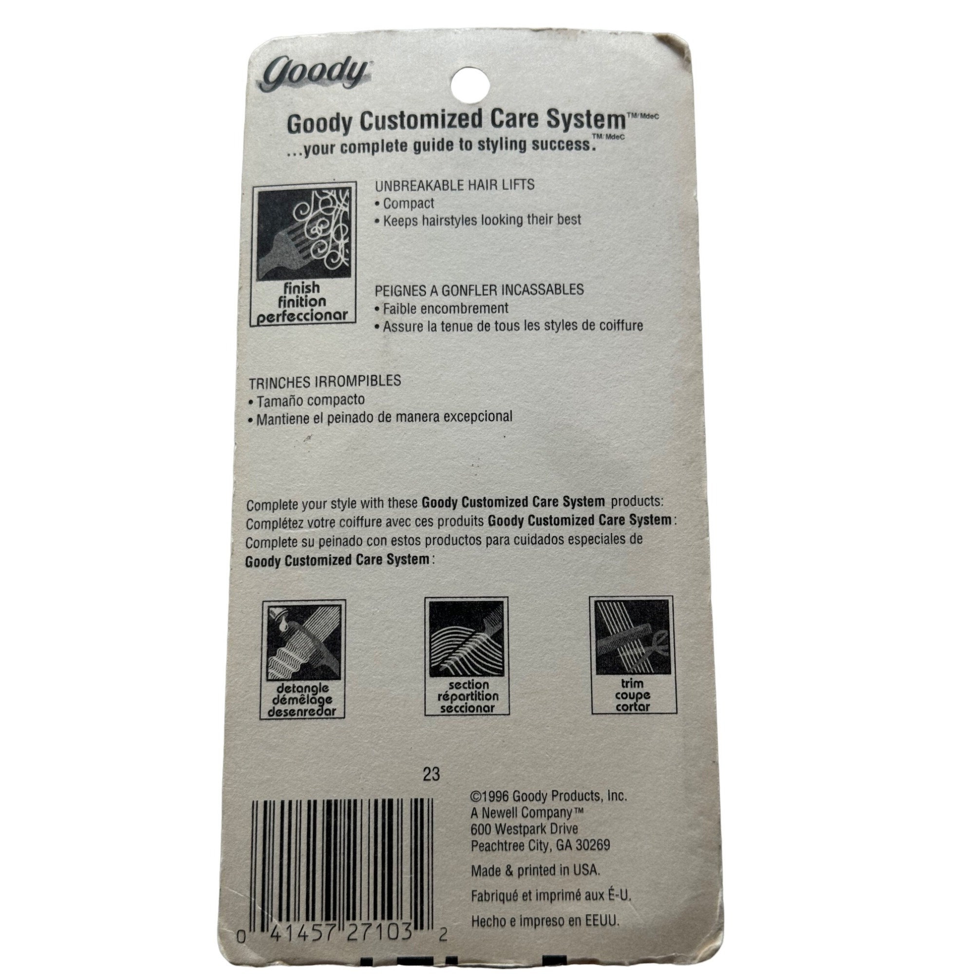 Vintage Goody 3 Puff Lifts Model 27103 Pick Comb Style Line - Etsy