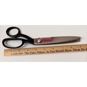 Vtg Marks 409B Pinking Shears Scissors 9" Black Handles Serrated Edge ...