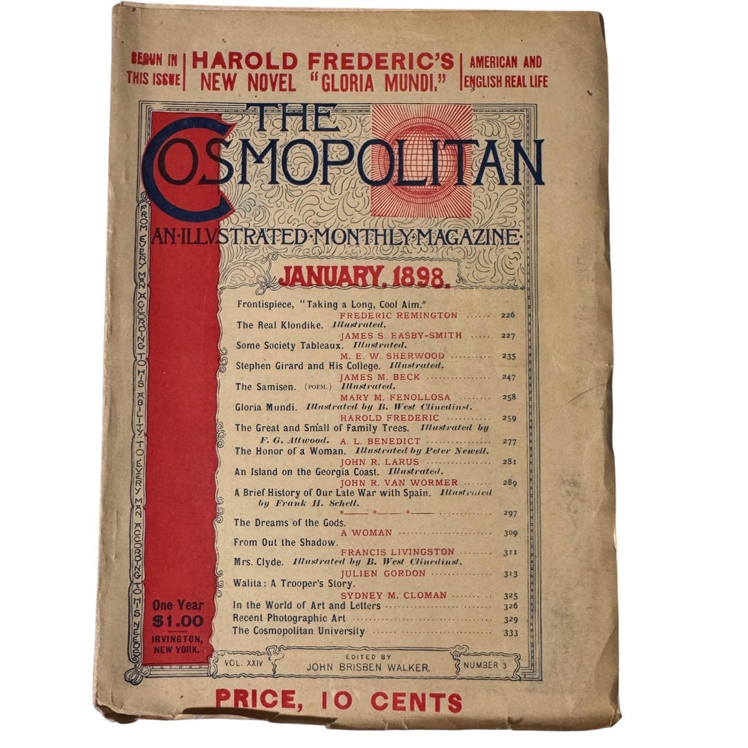 Vintage the Cosmopolitan Magazine January 1898 Issue Advertising Ads - Etsy