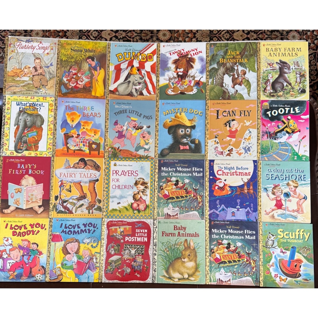 Vintage Little Golden Books Childrens Book Facsimile Set of 24 Classic ...