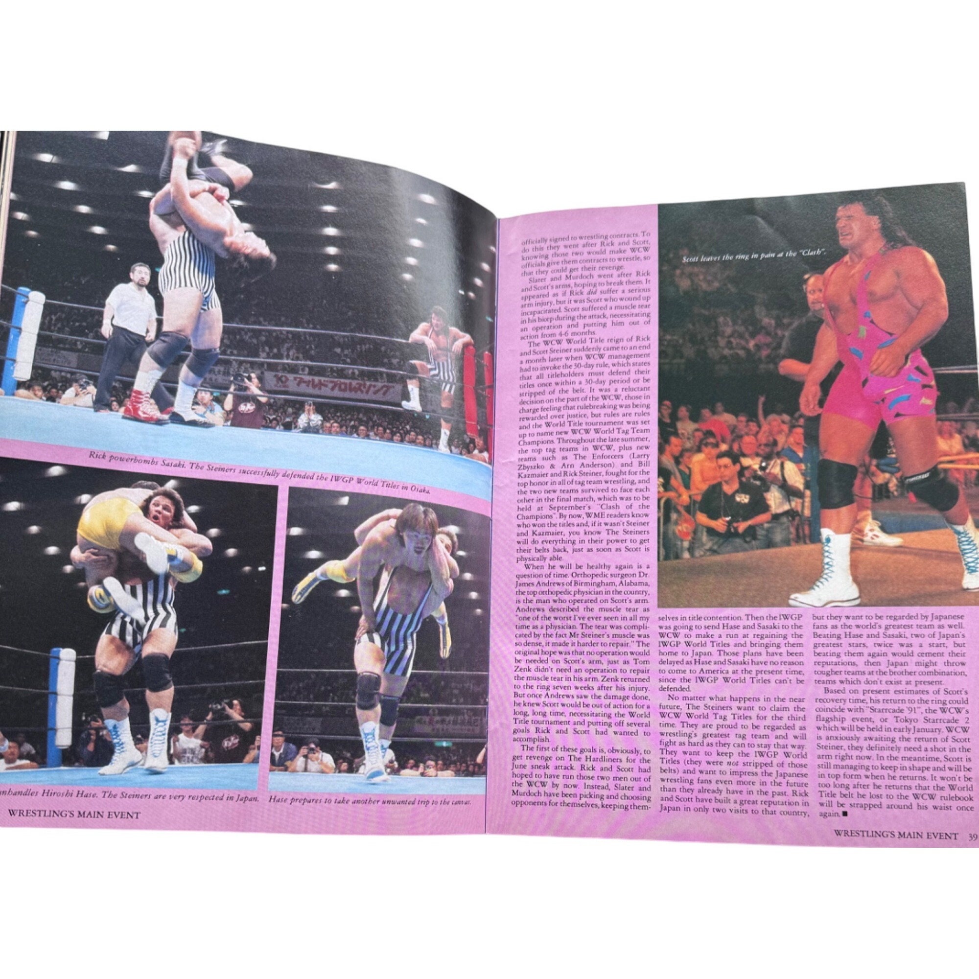 Wrestlings Main Event Magazine WWF Windham Vs Luger Flair Rowdy Peters ...