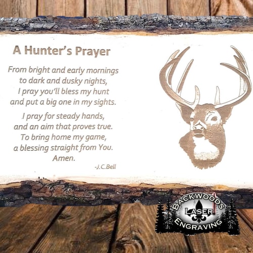 Hunter's Prayer Laser Engraved on Wooden Plank Ready to - Etsy
