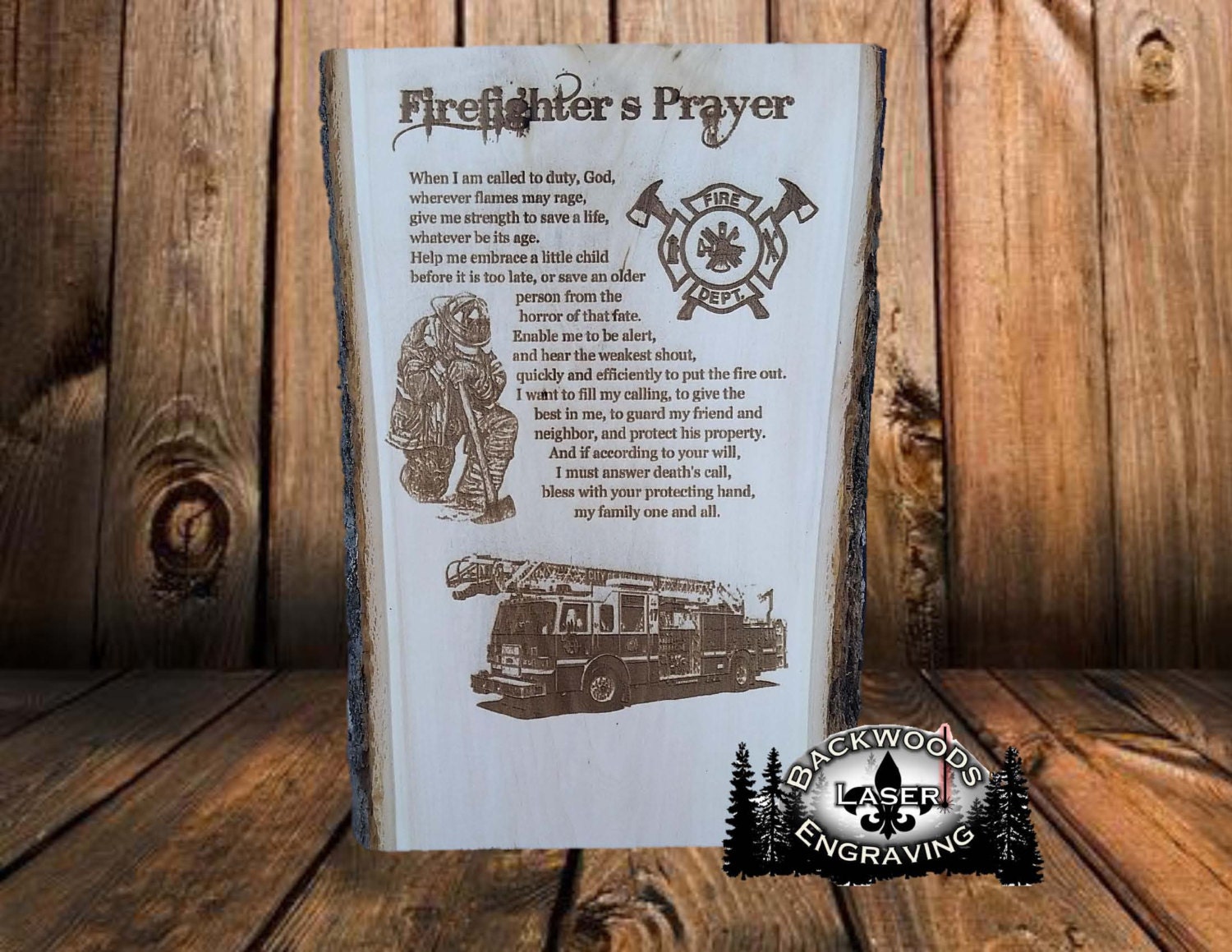 Firefighter's Prayer Laser Engraved - Etsy