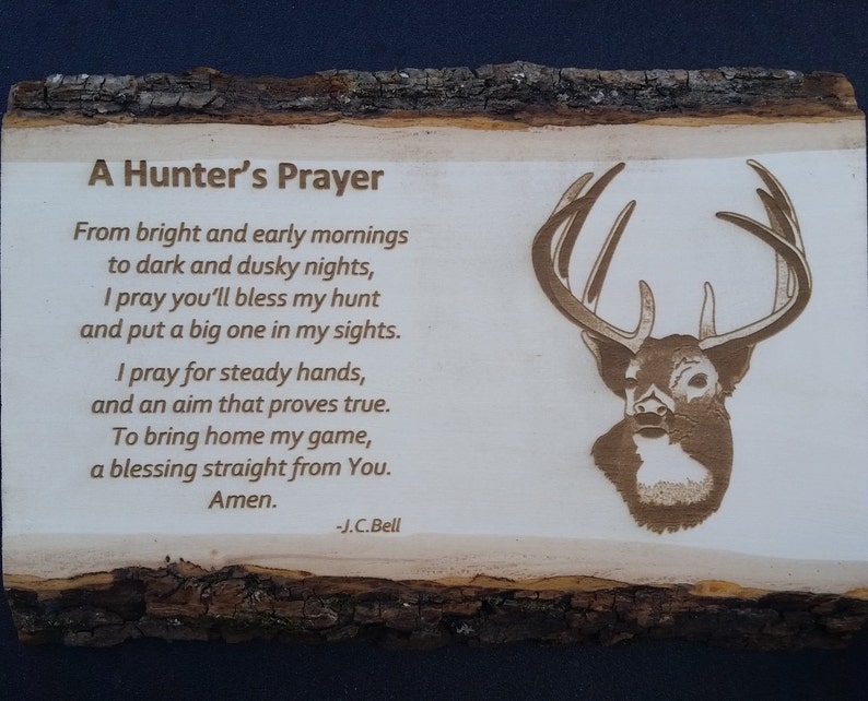 Hunter's Prayer Laser Engraved on Wooden Plank Ready to | Etsy