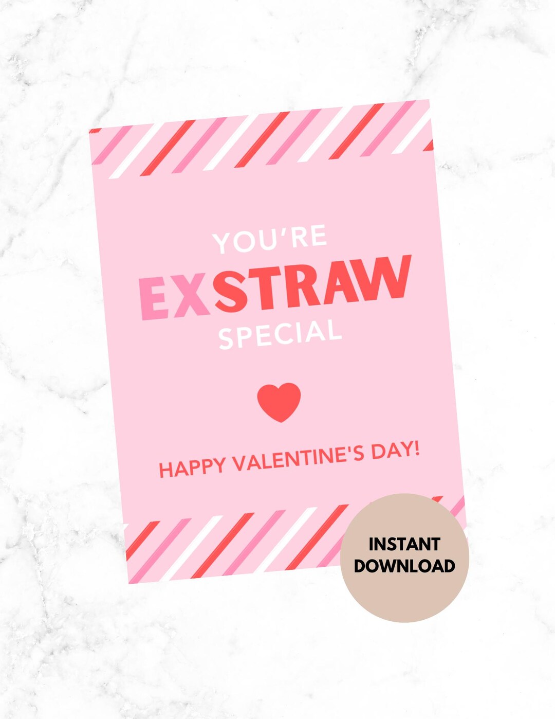 Ex Straw Special Valentine Tag Printable - Instant Download - Etsy