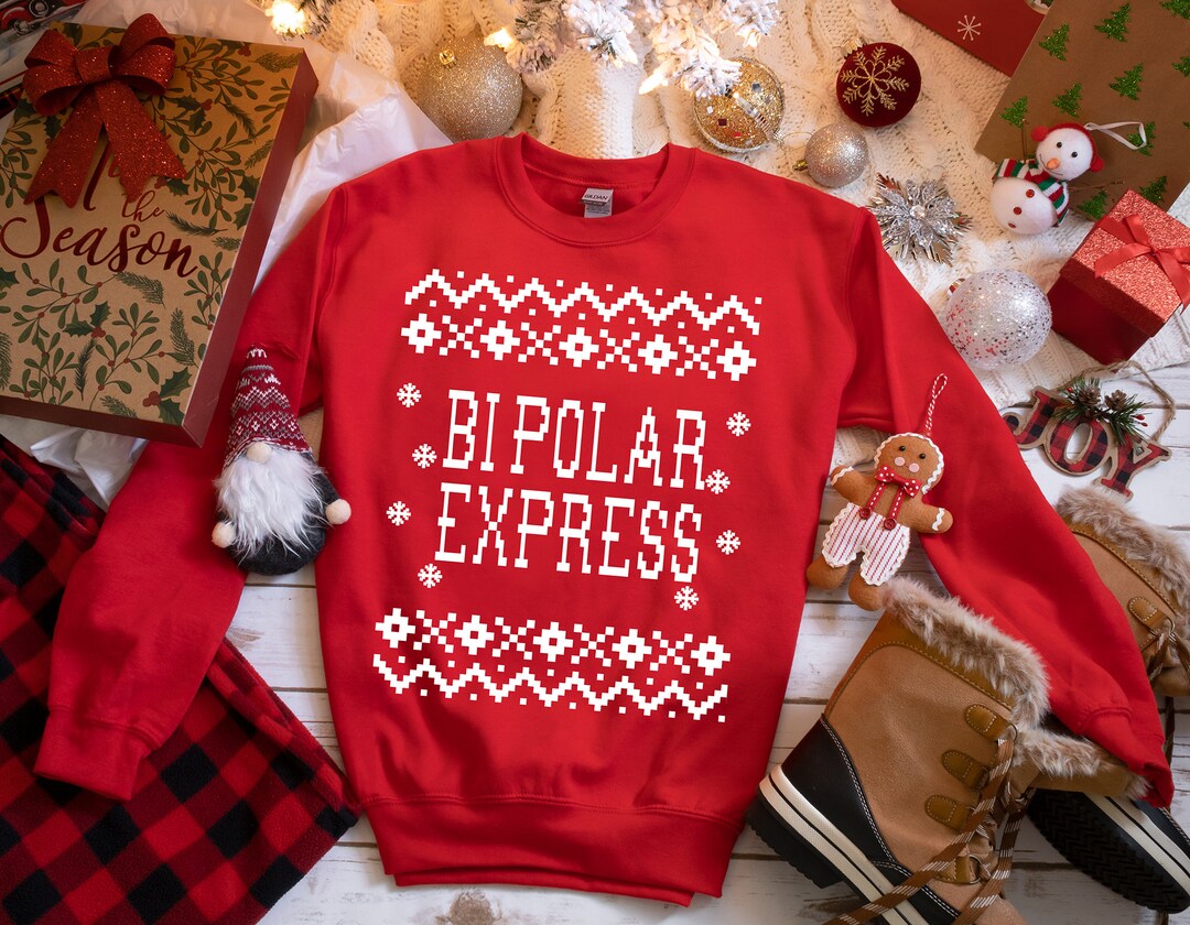 Bi Polar Express - Unisex Ugly Christmas Sweatshirt - Etsy