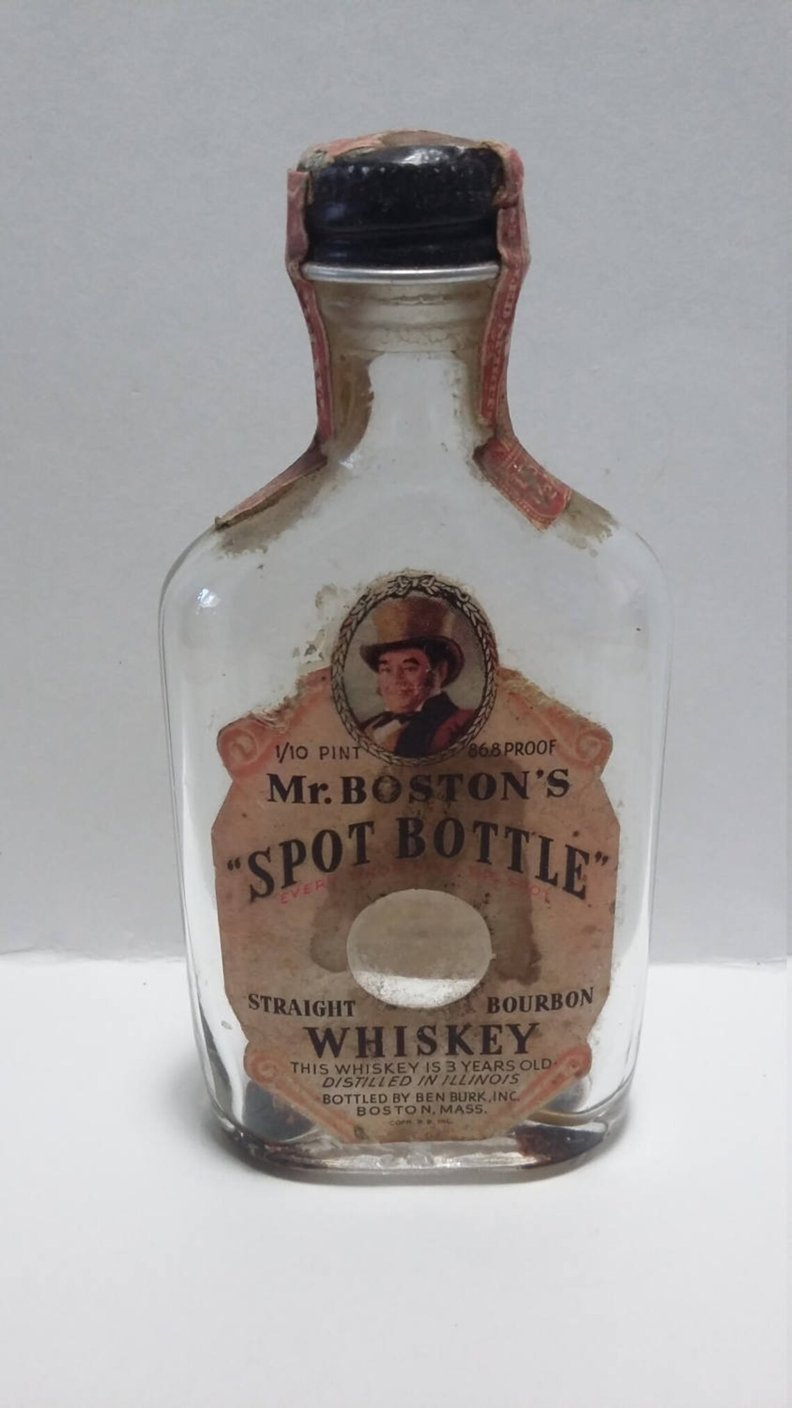 Vintage 1930s Miniature Mr Boston Spot Bottle Whiskey Sealed Bottle Stamp Man Cave - Etsy