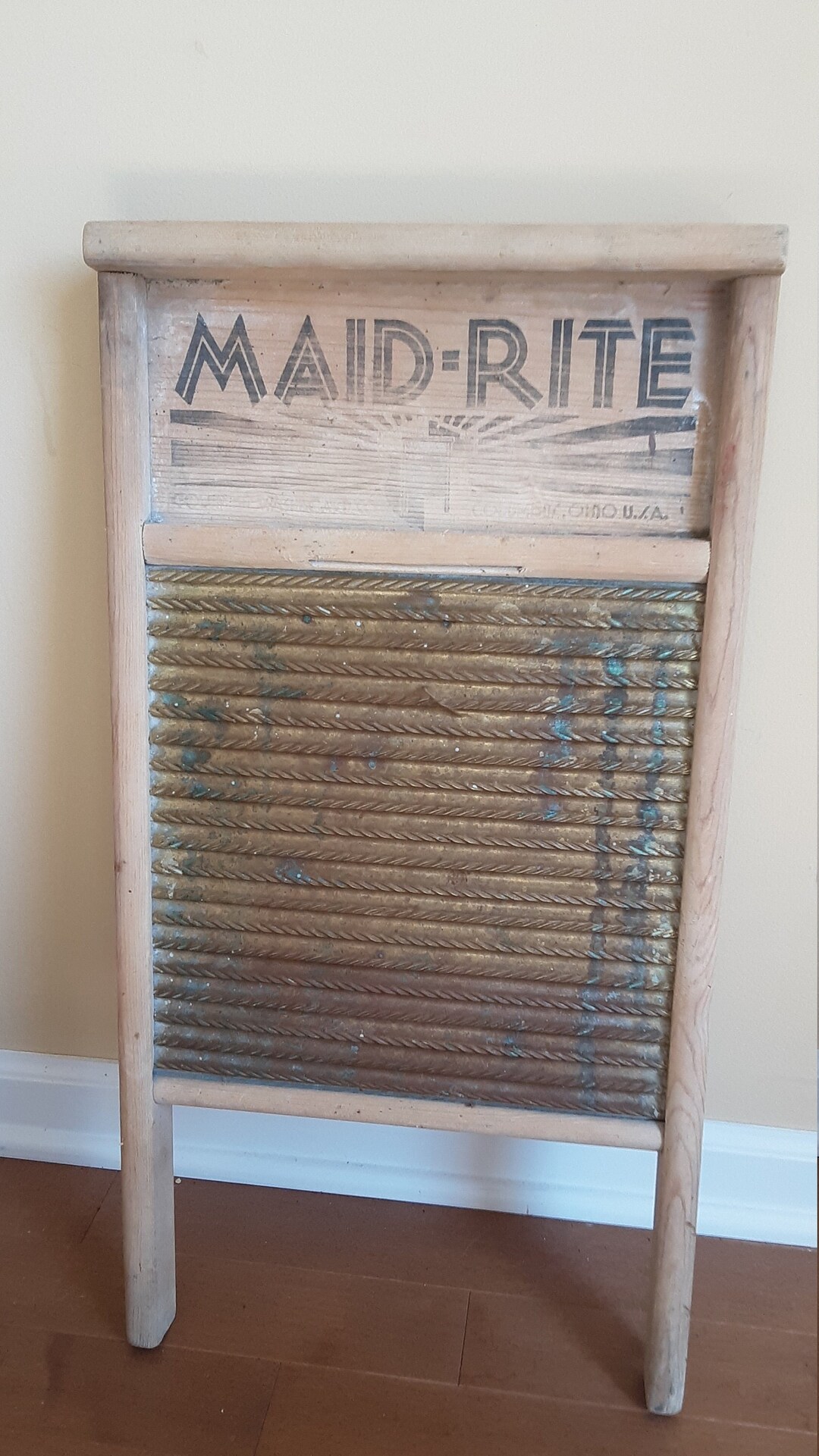 Vintage Maid Rite NO 2062 Brass Washboard Standard Family Size Columbus ...
