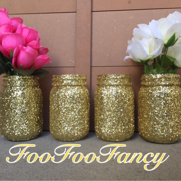 Glitter Mason Jars - Etsy