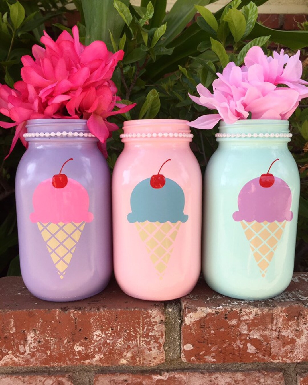 Ice Cream Jars. Ice Cream Party Decor. Ice Cream Centerpieces. - Etsy