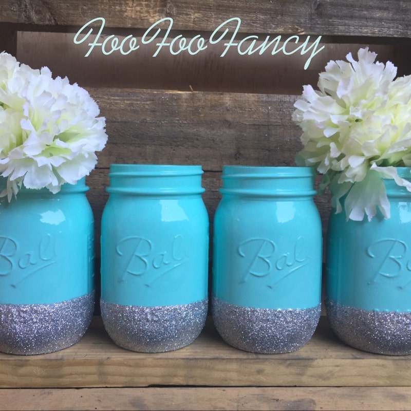 Turquoise Mason Jar - Etsy