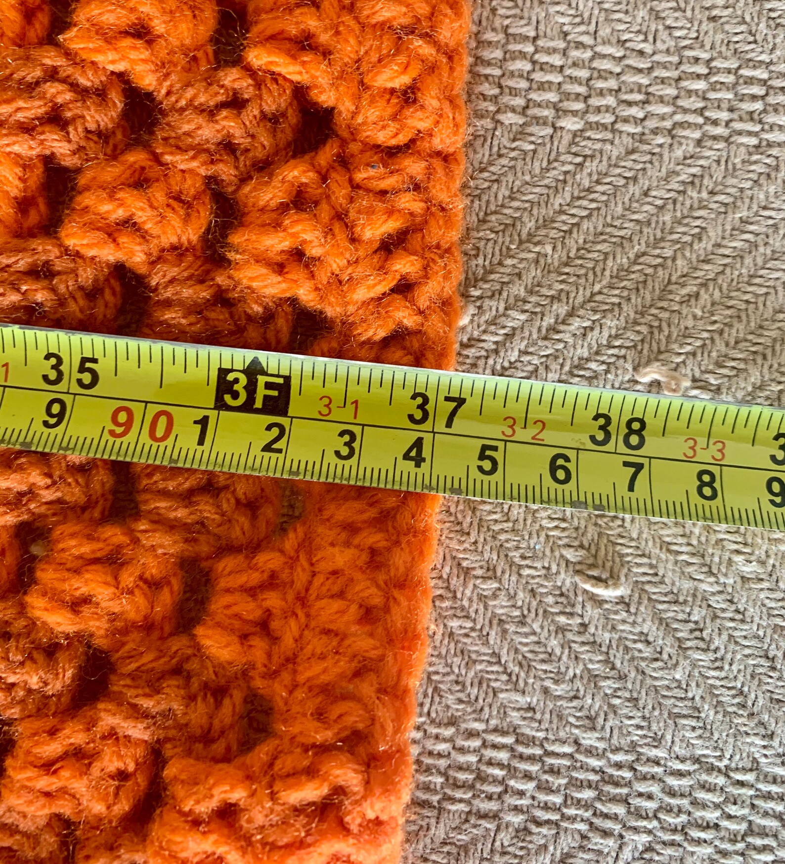 Handmade Crocheted Orange Toddler/ Throw Blanket Afghan 37in. X 37in ...