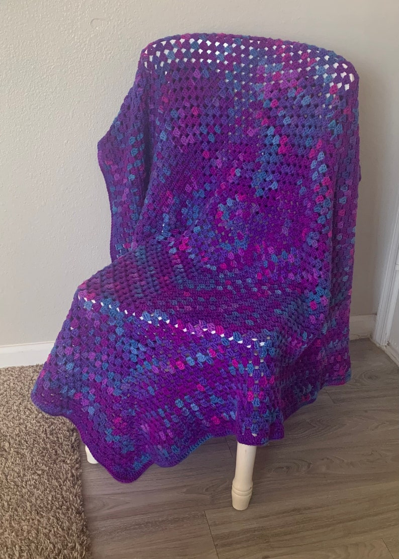 Crocheted Giant Granny Square Afghan Throw Blanket infinity Granny ...