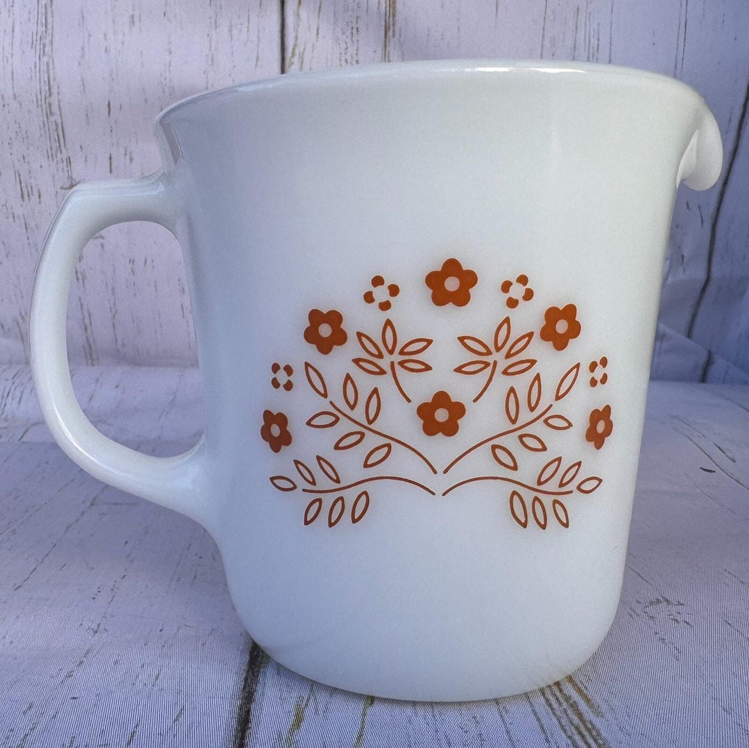Vintage Pyrex Creamer Milk Pitcher Usa white With Spout - Etsy