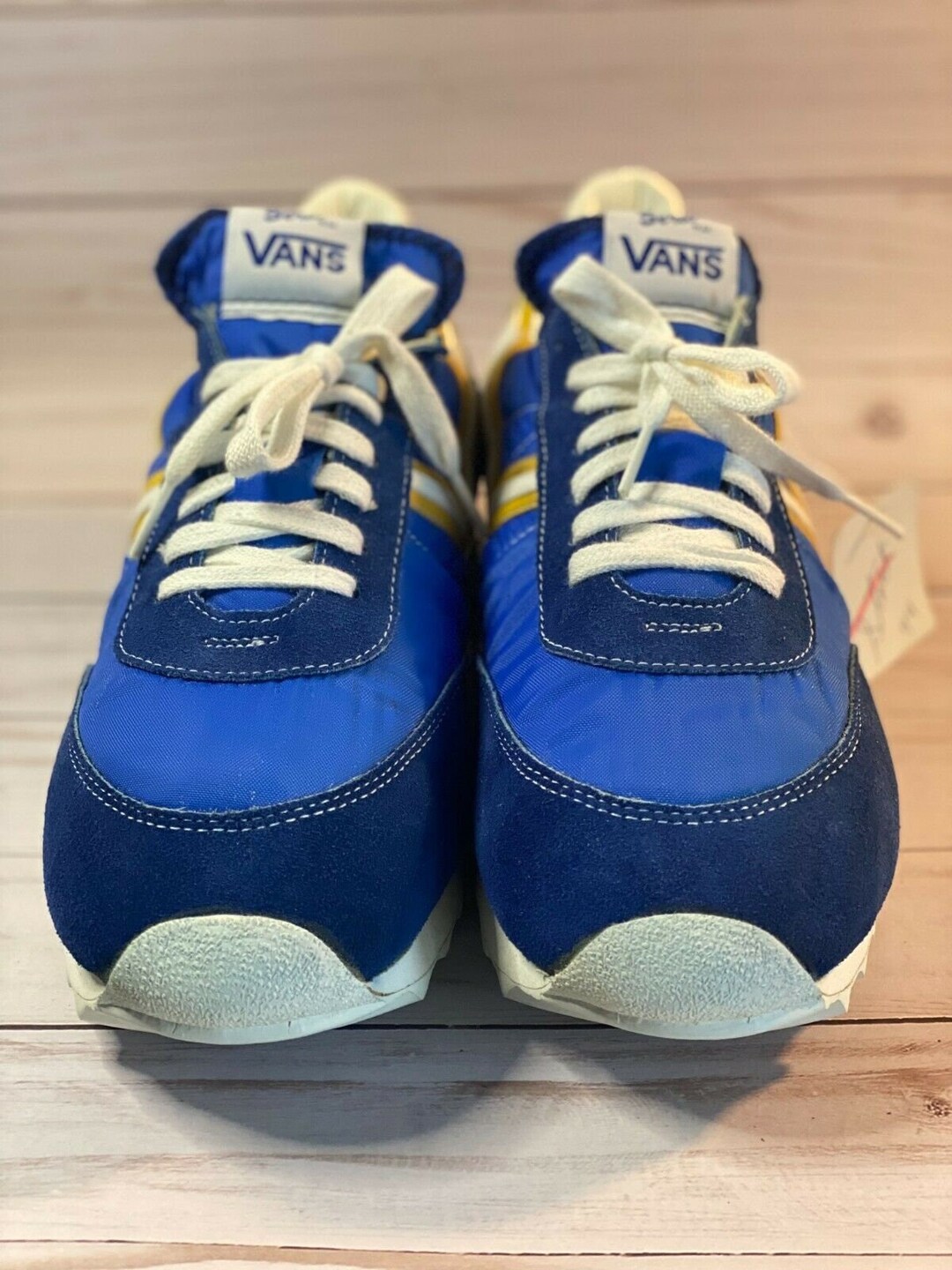 80s Vintage Blue and Yellow VANS SERIO Running Sneakers Sz 7D Model 252 ...