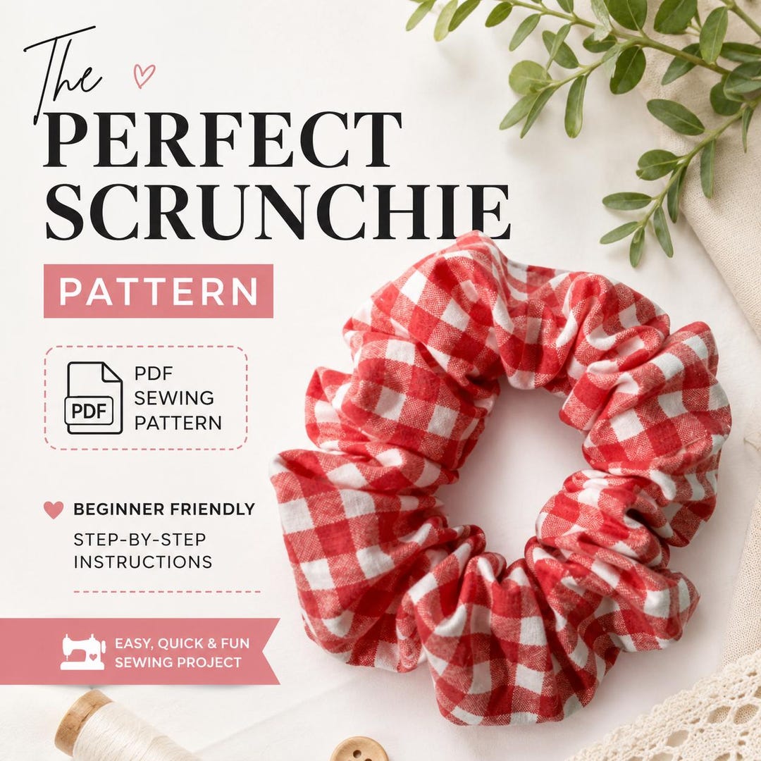 Beginner Scrunchie Sewing Pattern, DIY Hair Tutorial (PDF Download) - Etsy