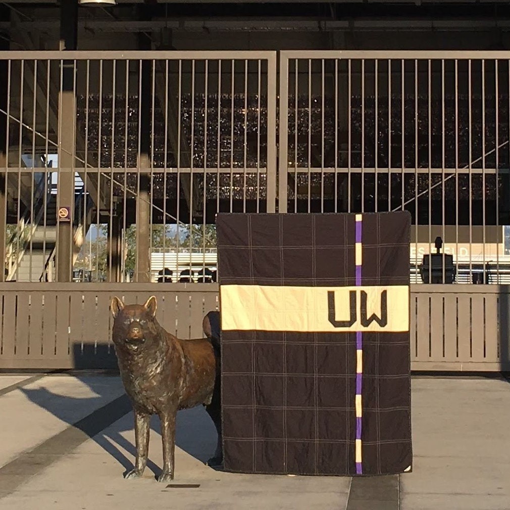 UW Quilt - University of Washington - Geometric Color Block Purple ...