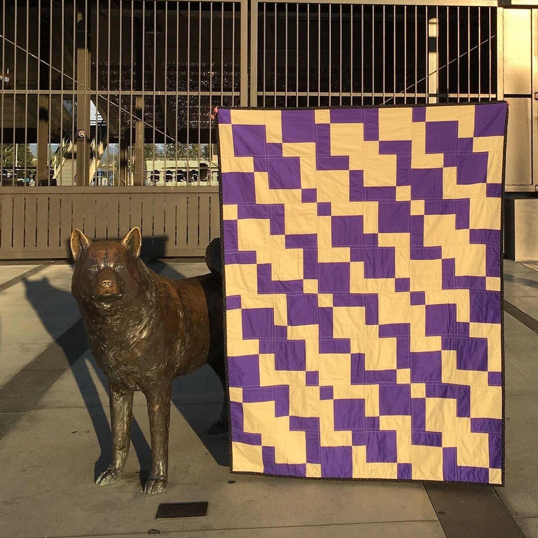UW Quilt - University of Washington - Geometric Color Block Purple ...