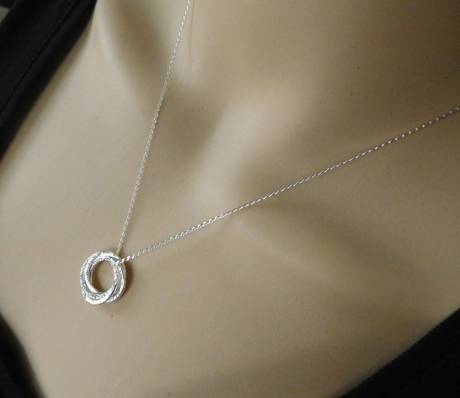 Sterling Silver Four Entwined Ring Necklace Four Rings for - Etsy UK