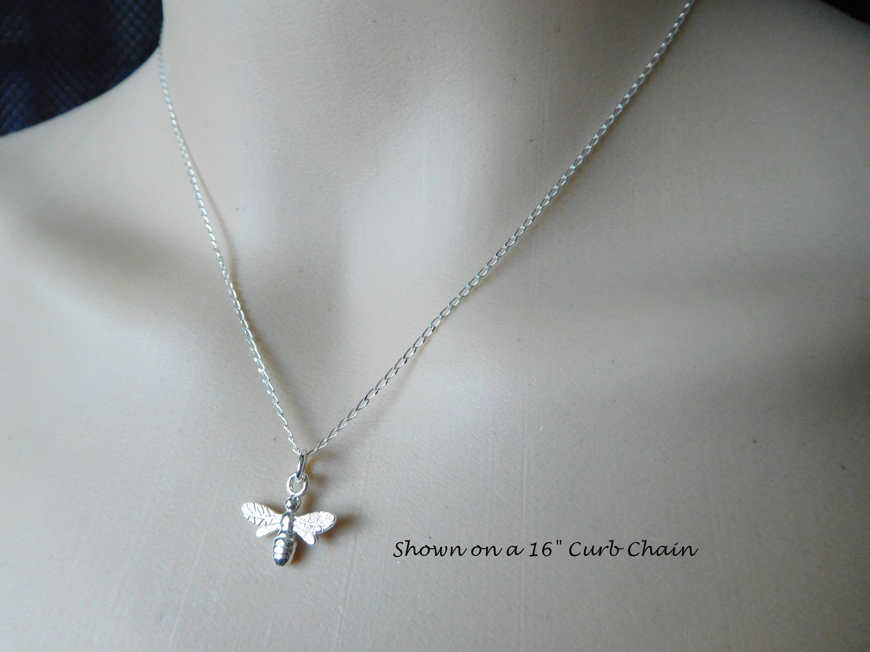 Sterling Silver Bee Necklace Silver Honey Bee Pendant Nature | Etsy