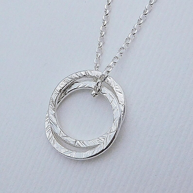 Sterling Silver Entwined Two Ring Necklace Russian Wedding - Etsy UK