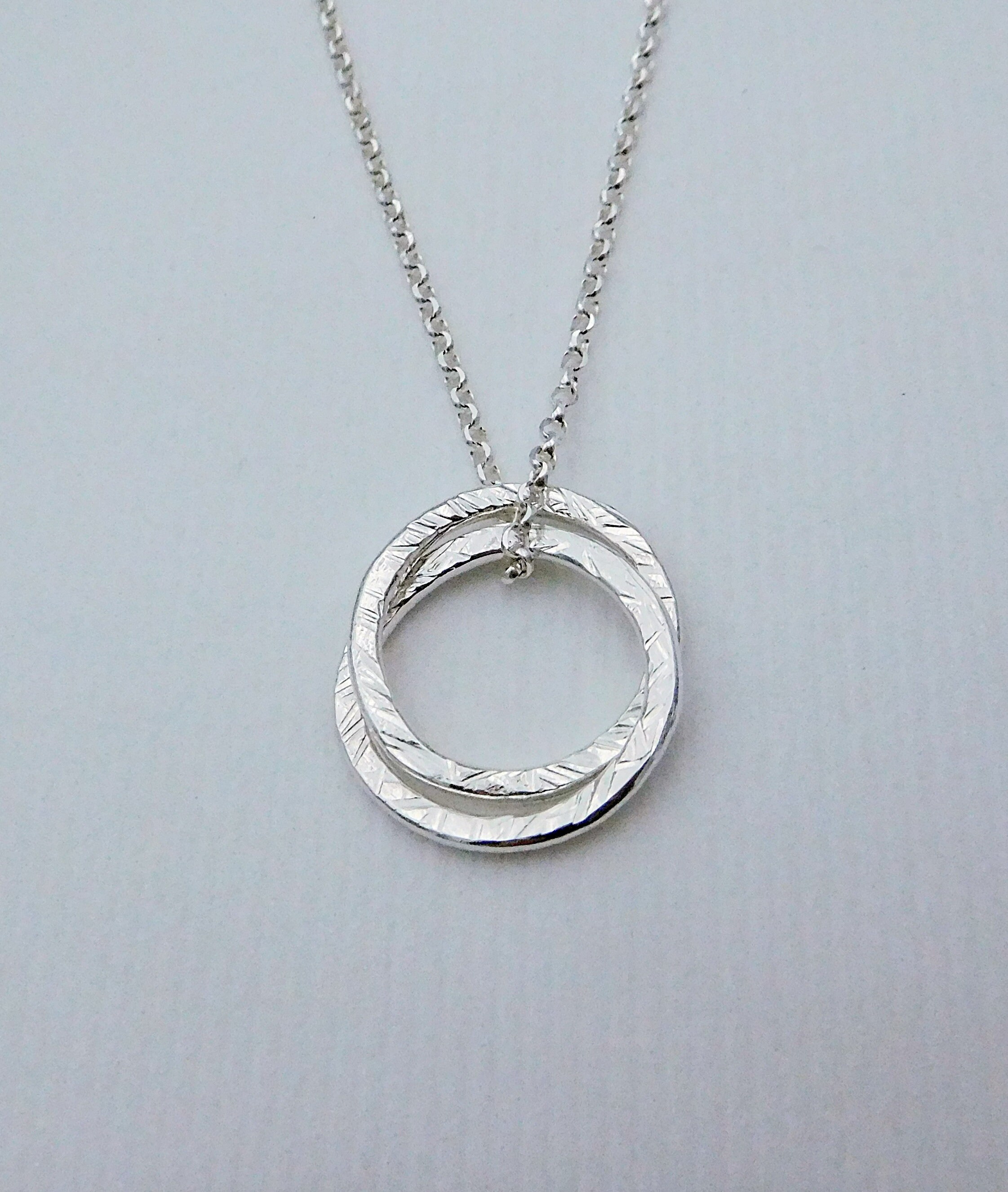 Sterling Silver Entwined Two Ring Necklace Two Rings For Two | Etsy