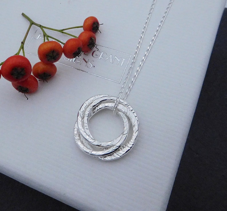 Sterling Silver Four Entwined Ring Necklace Four Rings For | Etsy