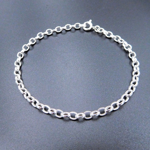 Sterling Silver Belcher Rolo Bracelet - Etsy