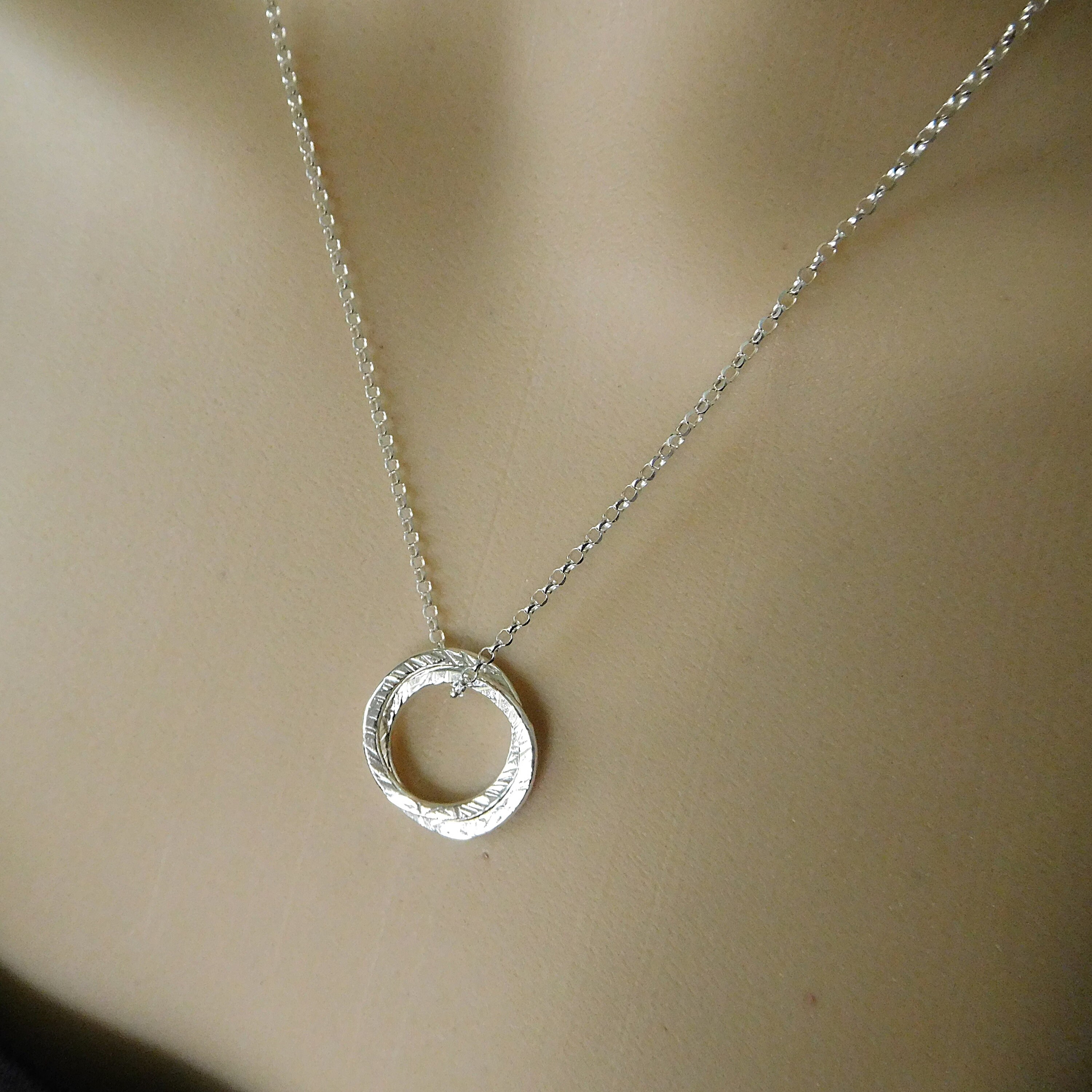Sterling Silver Entwined Two Ring Necklace Russian Wedding - Etsy UK