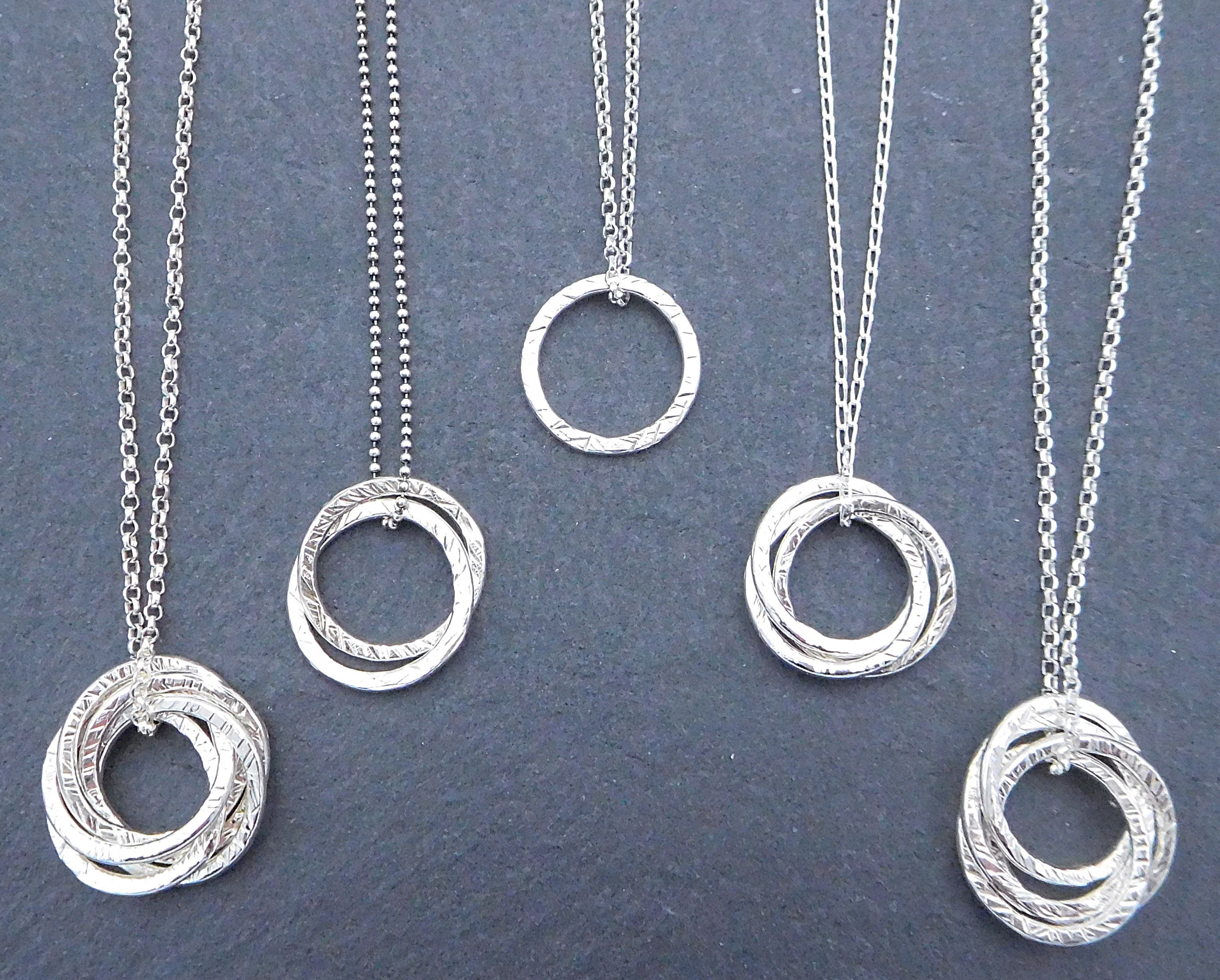 Sterling Silver Entwined Two Ring Necklace Two Rings For Two | Etsy