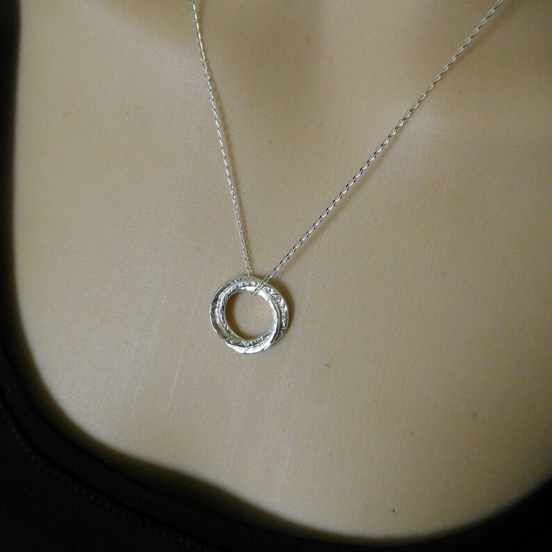 Sterling Silver Entwined Three Ring Necklace Three Rings for | Etsy UK