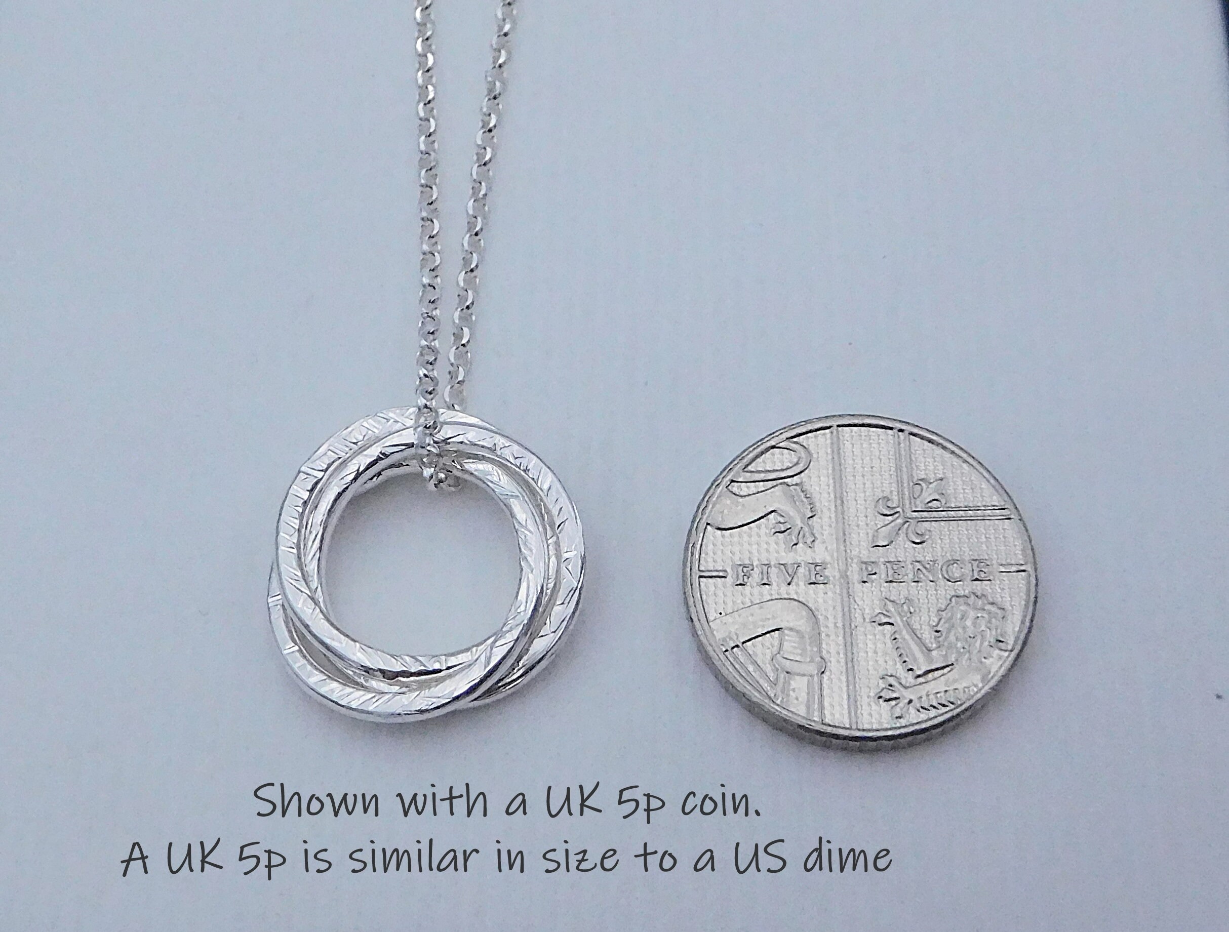 Sterling Silver Entwined Three Ring Necklace Three Rings for | Etsy UK