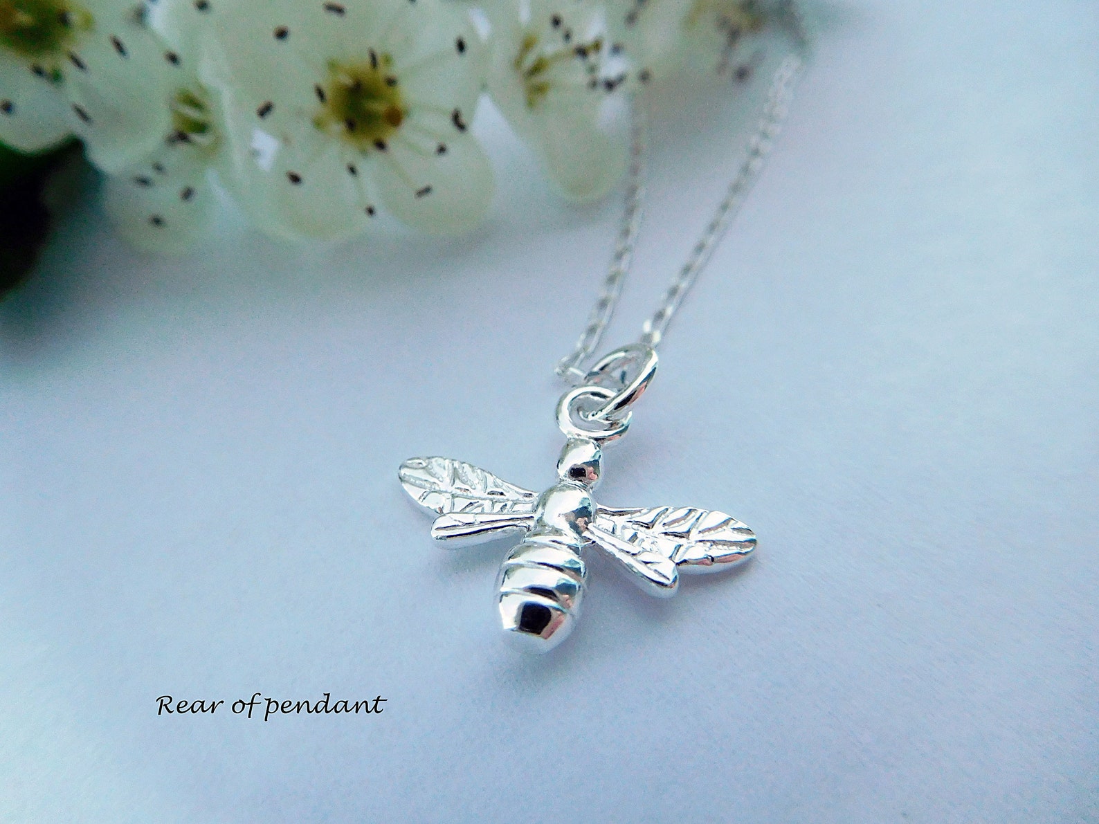 Sterling Silver Bee Necklace Silver Honey Bee Pendant Nature - Etsy UK