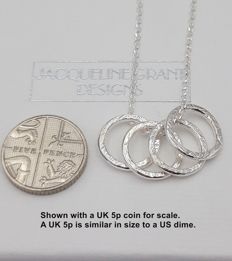 Sterling Silver Four Ring Pendant Four Rings for Four - Etsy UK
