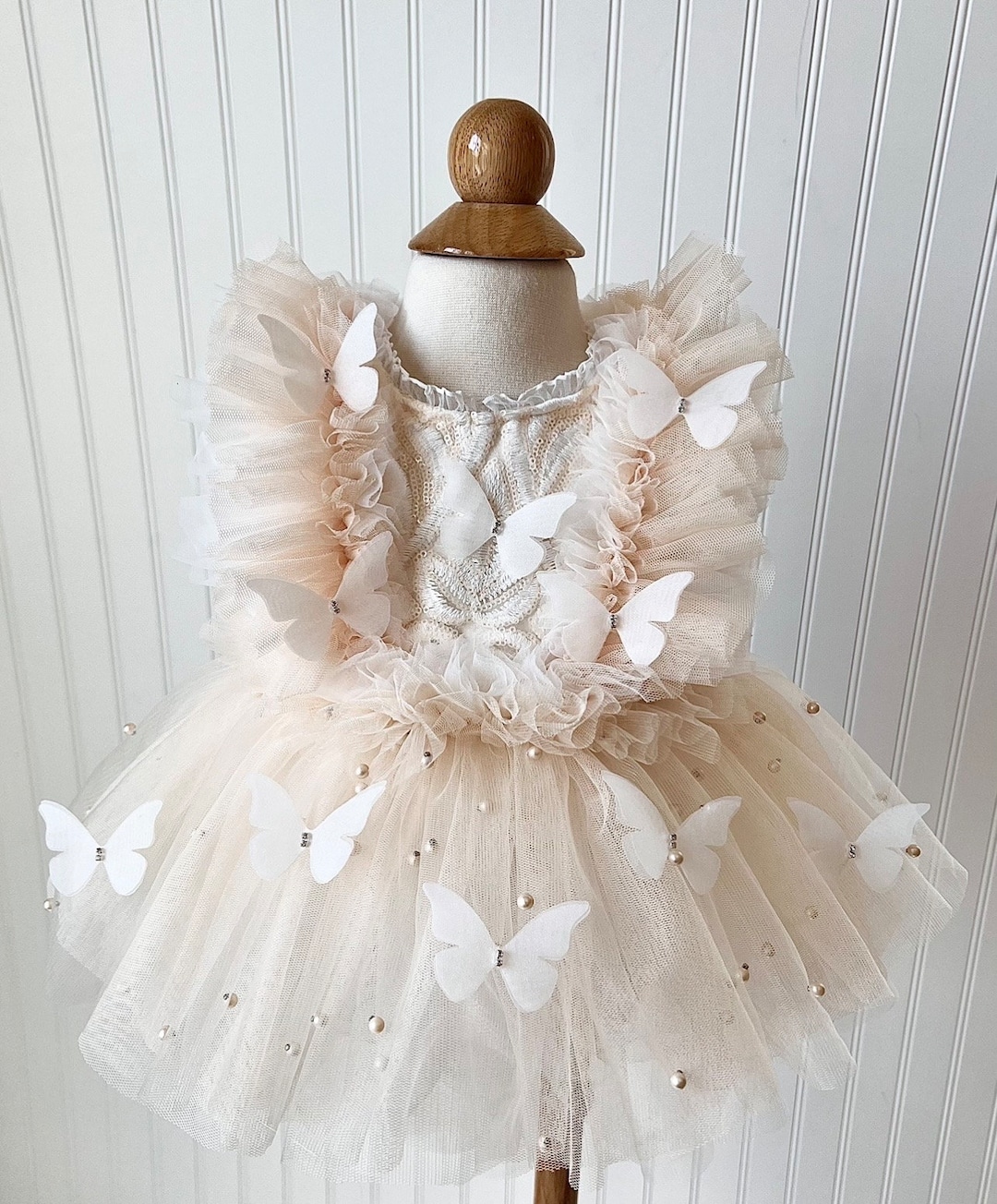 Butterfly Dress, Birthday Dress, Baby Girl Tutu, Ivory Dress, Tutu ...