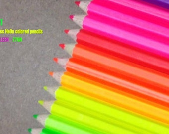 Neon Colored Pencils | Etsy